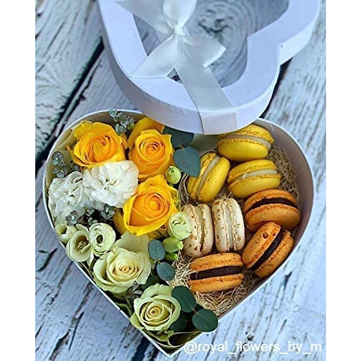 UNIKPACKAGING Premium Quality Heart Shaped Flower Boxes, SET OF 3, Gift Boxes for Luxury Flower and Gift Arrangements, with Lids, Ships From USA (White)