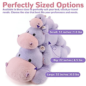 meowtastic Hippo Weighted Stuffed Animals - 22 Inch 4.5 Pounds Weighted Plush Hippo Stuffed Animals - Big Stuffed Hippo Weighted Plush Pillow - Cute Plush Toys Gifts for Kids & Adults (22" 4.5 lbs)