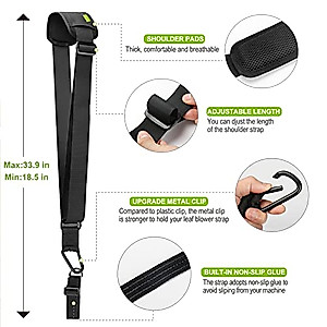 Eloptop Trimmer Strap for Weed Eater Shoulder Strap Harness [Upgraded Metal-Clip], Compatible with EGO String Trimmer, Leaf Blower