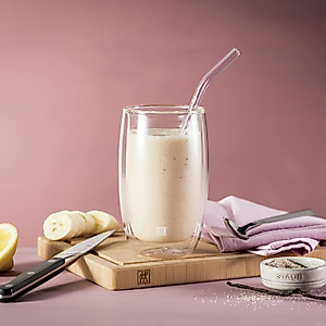 ZWILLING Sorrento 5-pc Bent Glass Straw Set - Clear