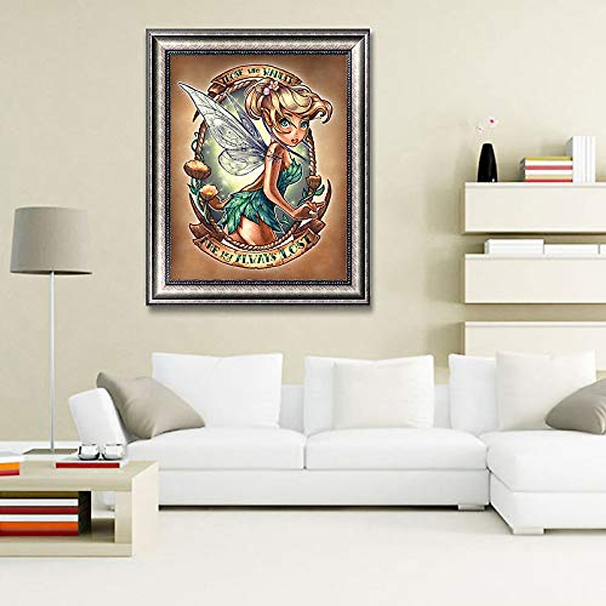 5D Diamond Painting Kit Paint by Numbers Kit for Adults or Kids,Tinkerbell Angel Princess Full Drill Crystal Rhinestone Diamond Embroidery Paintings Cross Stitch DIY Arts Craft Canva for Decor,16"x12"