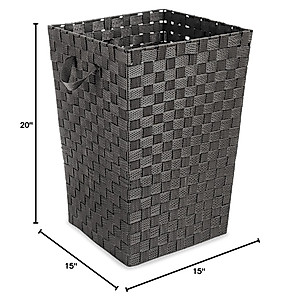 Whitmor Woven Strap Laundry Hamper Espresso 15x15x20