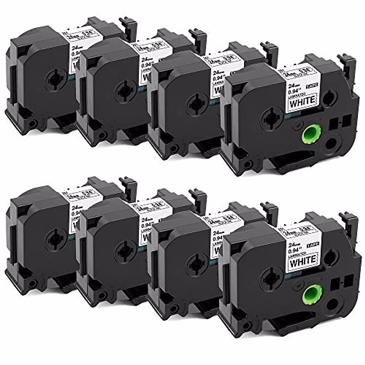 TZ-251 24mm 0.94 Laminated White Label Tape Compatible with Brother P Touch TZe-251 TZe251 TZ Tape 1 Inch for Brother Ptouch PTD600 PTP700 PTP710BT PTP900W PTP950NW Label Maker, Black on White, 8Pack