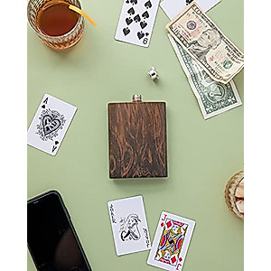 SoBoho 8oz Stainless Steel Walnut Flask - Box Includes Flask, Funnel, and Shot Glasses - Perfect for Groomsmen Gifts, Groomsmen Proposal Box, Best Man Gifts for Wedding - Groomsmen Flask Set