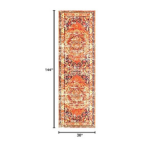 nuLOOM Vintage Mackenzie Runner Rug, 2' 6" x 12', Orange
