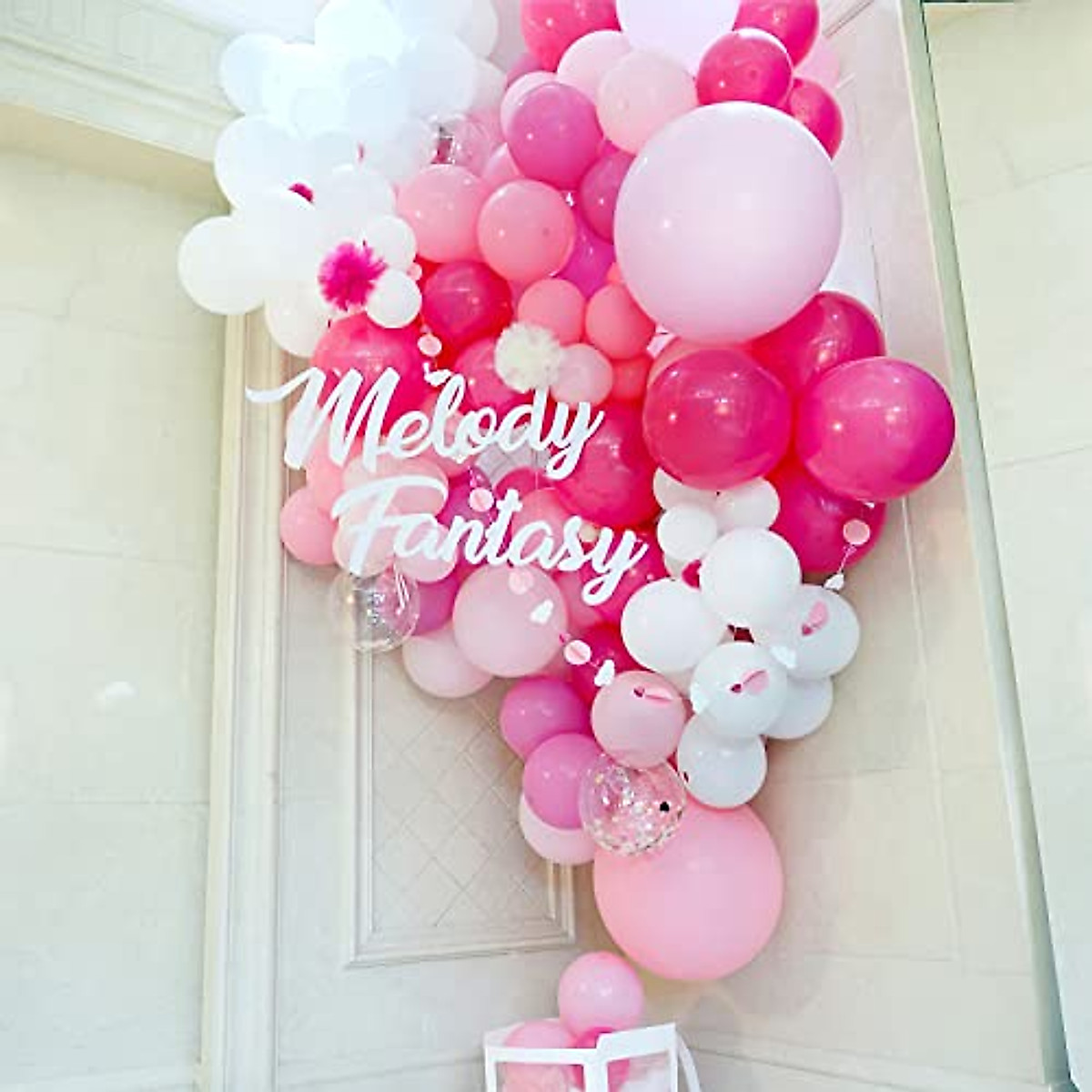 Freechase 100pcs Hot Pink Latex Balloons - 5+10+12+18 inch Pink Balloon Arch Kit Balloon Garland for Birthday Decoration, Baby shower, Graduation Party, Valentines Day, Gender Reveal