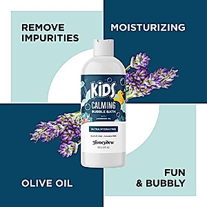 Lavender Bubble Bath for Kids with Aloe - Sudsy Bubble Bath with Aromatherapy Essential Oils for Relaxing and Lavender Oil Baby Bath Wash - Kids Bath Enriched with Nourishing Aloe Vera and Vitamin E