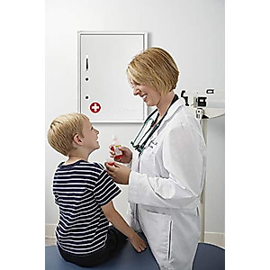 AdirMed Locking Drug Cabinet (White) Medicine Cabinet with Pull-Out Shelf & Document Pocket (White) Bundle