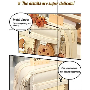 COPAMVR Pencil Case Large Capacity Pencil Pouch Aesthetic with Multi-Pieces Ultimate Organizer Kit: Spacious & Chic Pouch with Premium Assorted Essentials (Brown-A set), PB9587