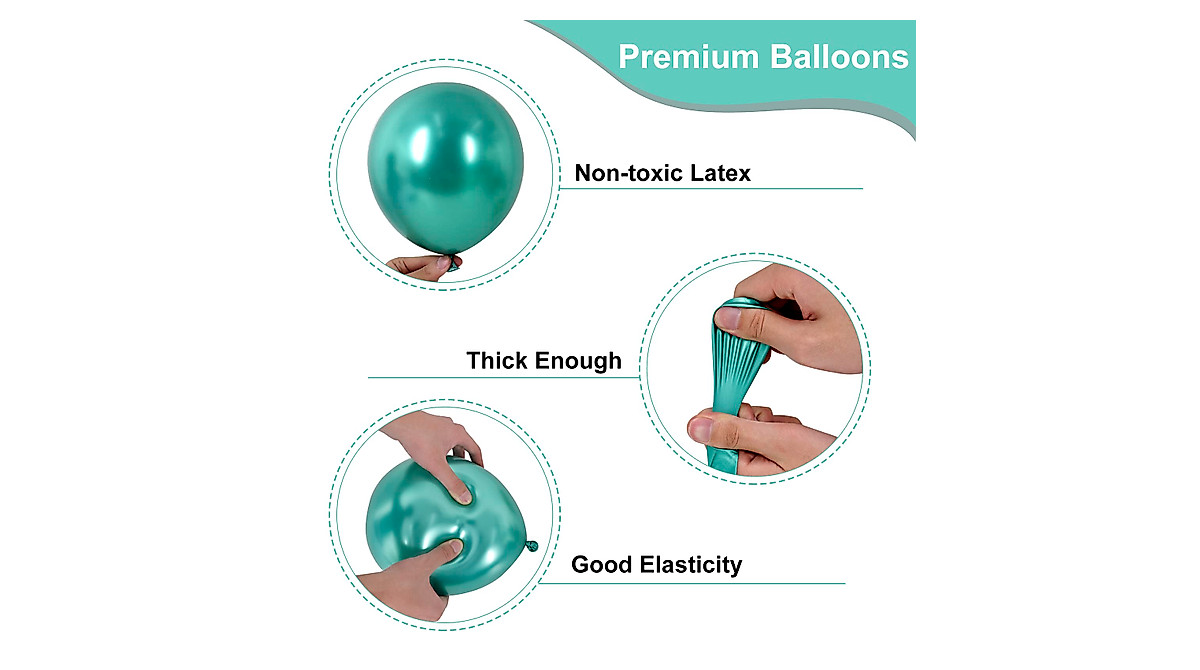 RUBFAC 65pcs Turquoise Balloons for Every Occasion