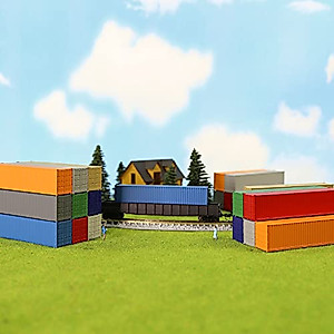 C15008 9pcs Model Train N Scale 1:160 Blank Shipping Container 40ft Cargo Box 40' Freight Car (40ft)