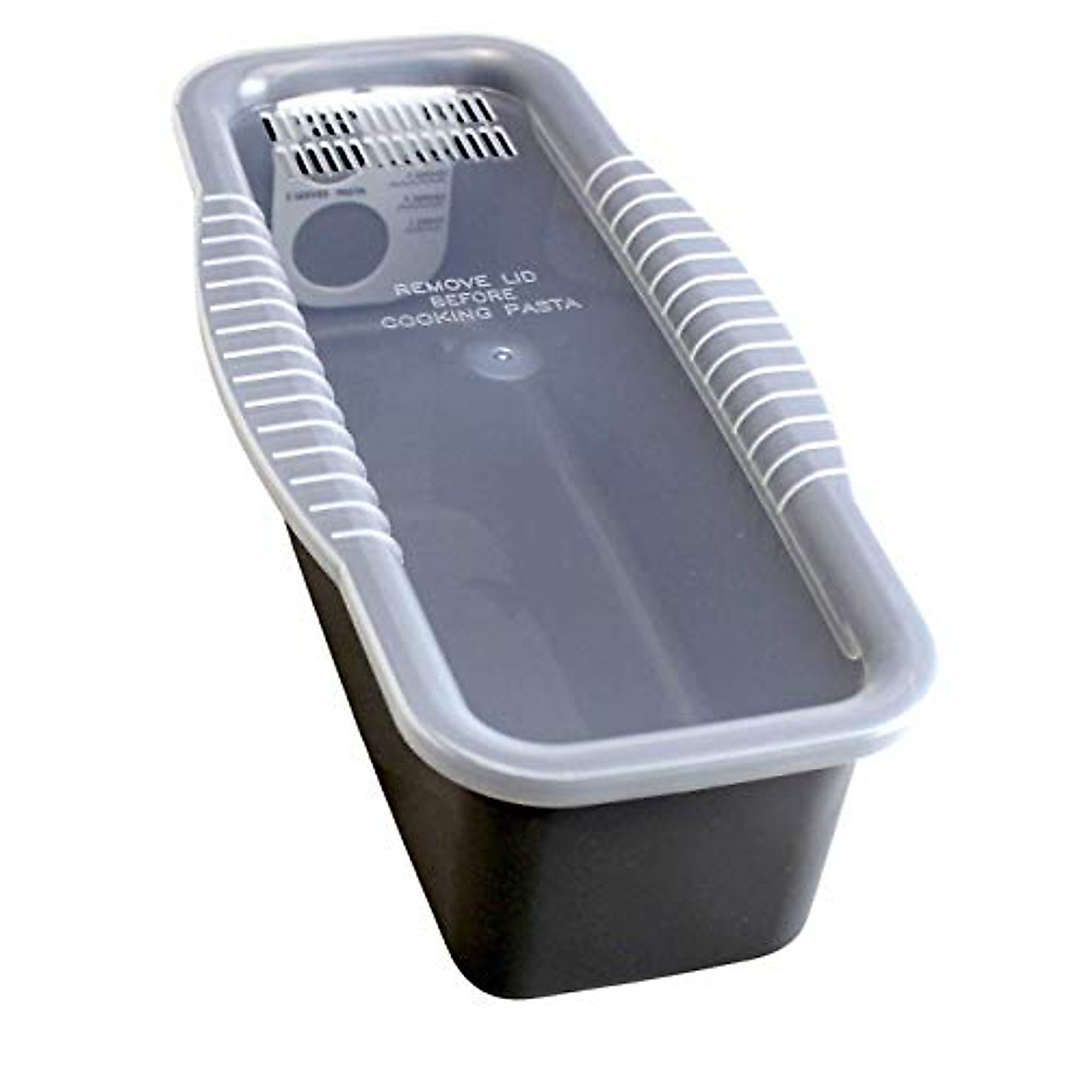 Dependable Industries BPA-Free Non-Stick Microwave Pasta Cooker in Gray with Portioning Tool - Fast, Easy Meals In Minutes Cooks All Types Of Pasta