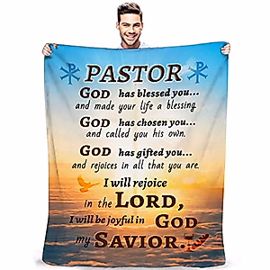 MEDTOGS Pastor Appreciation Gifts Pastor Throw Blanket Pastor Gifts for Men Women Pastor Appreciation Decorations Christian Gifts for Pastors Birthday Christmas Religious Gifts for Pastor