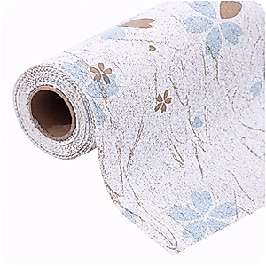 Ray Star Shelf Liner, 12in x 10FT Non Adhesive Floral Cabinet Liner for Pantry Refrigerator Drawer, Strong Grip Non Slip Waterproof Easy Trim, Durable Shelf Liners for Kitchen Cabinets Organization