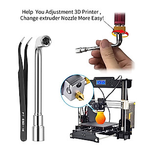 24Pcs MK8 3D Printer Nozzles Extruder nozzles Kit 0.4mm,0.2mm,0.3mm,0.5mm,0.6mm,0.8mm,1.0mm Brass Nozzles with 5Pcs Stainless Steel Cleaning Needle for for Creality CR-10, Ender 3/ pro/v2/5, Prusa i3