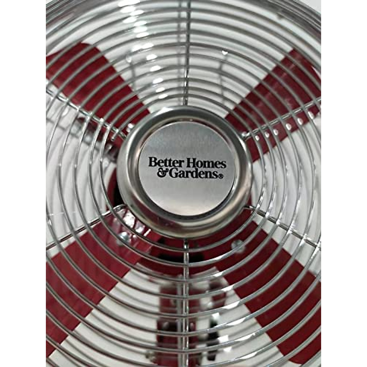 Better Homes & Gardens Retro Table Fan, 3-Speed Metal Tilted-Head Oscillation, 8-Inches (red)