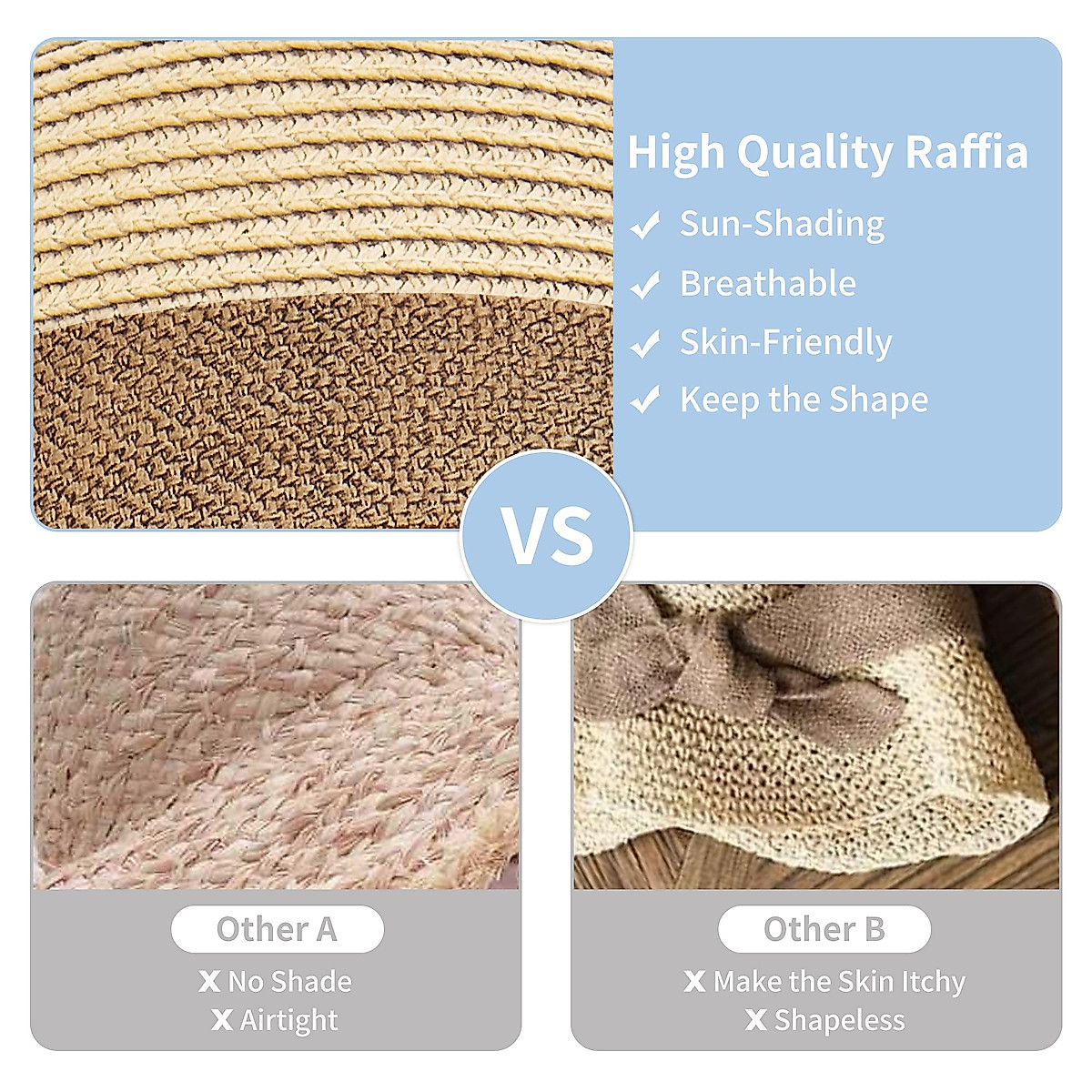 Women Sun Straw Hat Cloche Hat Summer Hat for Women 1920s Vintage Hat Foldable Packable for Beach Vacation