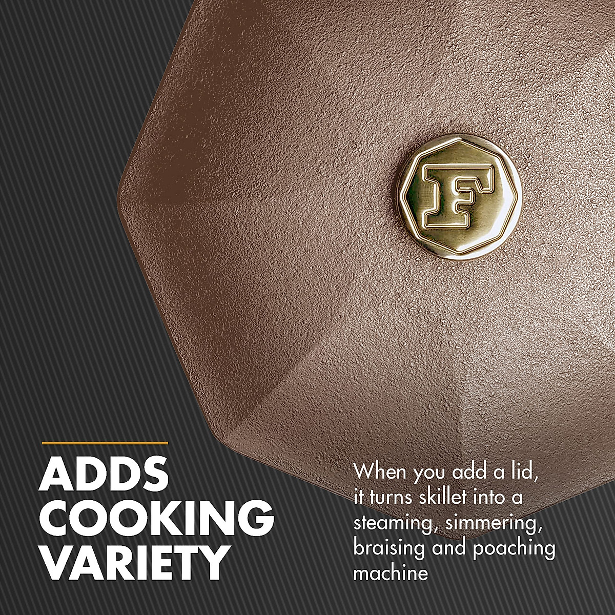 FINEX 12" Cast Iron Skillet Lid with Brass Handle, Modern Heirloom, Handcrafted in the USA, Pre-seasoned with Organic Flaxseed Oil