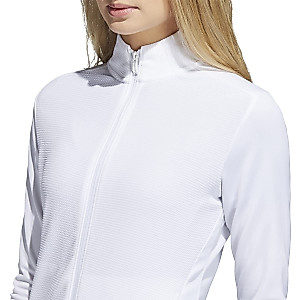 adidas Women's Standard Textured Full Zip Jacket, White, Small