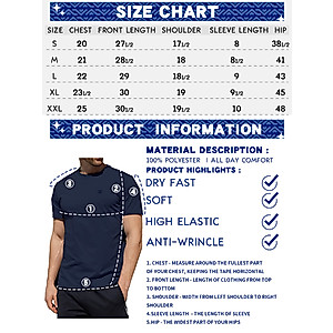 2 Pack Men's Performance T-Shirt Wrinkle-Resistant Quick Dry Short Sleeve Moisture Wicking UPF 50+ Sun Protection Athletic(2 Dark Blue,XXL)