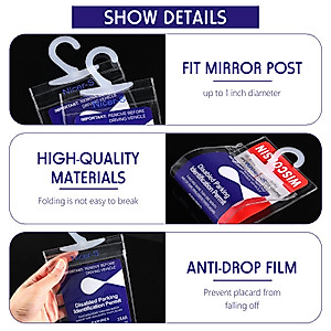 6 Pieces Handicap Parking Placard Holder Transparent PVC Disabled Parking Permit Placard Protectors 11.8 x 5 Inch Handicap Card Holder Placard Protective Holder Cover with Large Hanger (6)