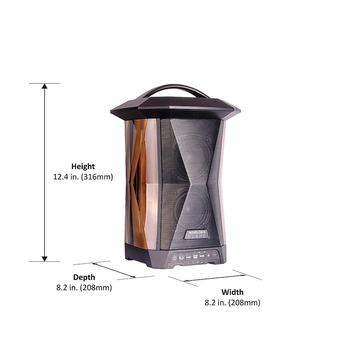 NUVELON NF15A1-BTM Portable Bluetooth Speaker with lights, Nuvelon Flare Multi Sync wireless speaker with Ambient lighting and Rhythm light pulsing LED lights, Aux input, Bluetooth v4.2
