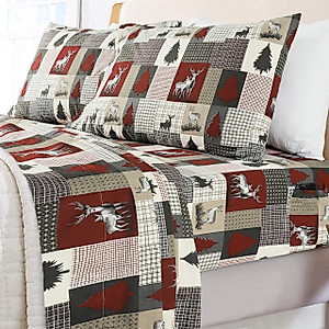 Sleepdown 100% Cotton Flannel Sheets Full - Super Soft, Heavyweight, Double Brushed, Anti-Pill Flannel Bed Sheets Full Size - 16" Deep Pocket Full Size Fitted Sheet X2 Side Pockets (Full, Lodge)