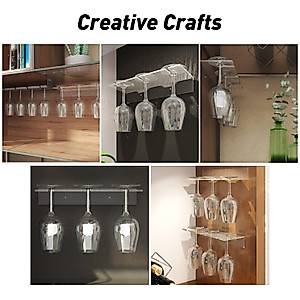 SUPERFINDINGS 1 Set Acrylic Stemware Rack Wine Glass Holder 11x28cm Under Cabinet Wine Glass Rack Wall Mounted for Bar Kitchen Cabinet