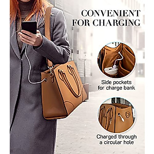 Missnine Laptop Bag 15.6 inch Work Bags for Women Professional Laptop Tote PU Leather Computer Briefcase for Office Business