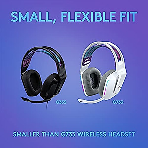 Logitech G335 Wired Gaming Headset, with Flip to Mute Microphone, 3.5mm Audio Jack, Memory Foam Earpads, Lightweight, Compatible with PC, PlayStation, Xbox, Nintendo Switch – Black