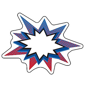 Carson Dellosa Comic Books Cutouts, 36 Comic Book Burst Cutouts for Bulletin Board & Party Classroom Décor, Superhero Classroom Cut-Outs, Super Hero Cutouts for Classroom Bulletin Board Decorations