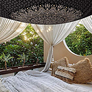 Edeesky Black Golden Mandala Tapestry Wall Hanging Psychedelic Medallion Wall Tapestry Aesthetic Indian Hippie Wall Decor Bohemian Wall Art Boho Home Decoration for Bedroom,Living Room,Dorm