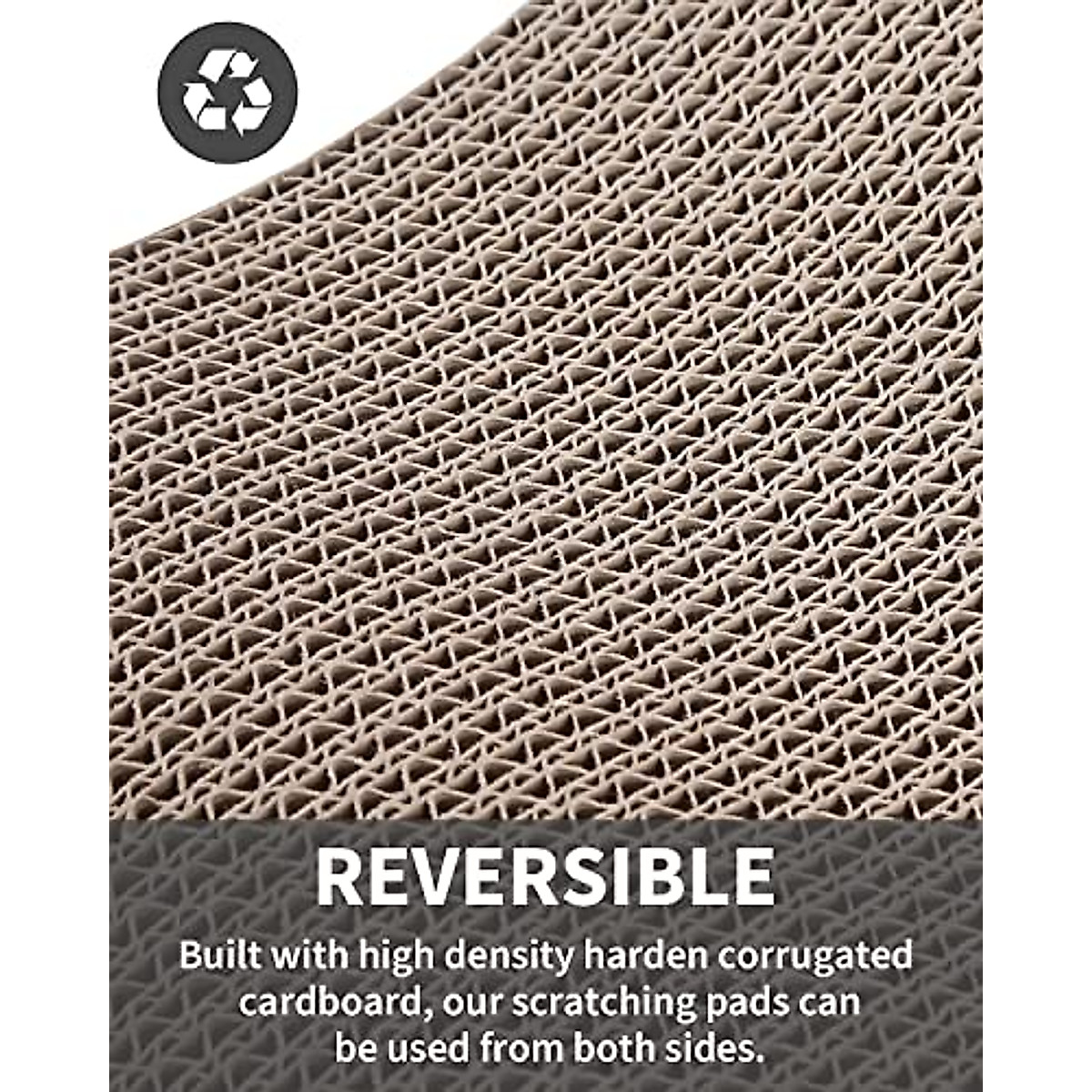 Poils bebe Cat Scratcher, Cardboard Reversible Cat Scratching Pad Large Wide Corrugated Modern Sofa Bed with Catnip (Pack of 4)