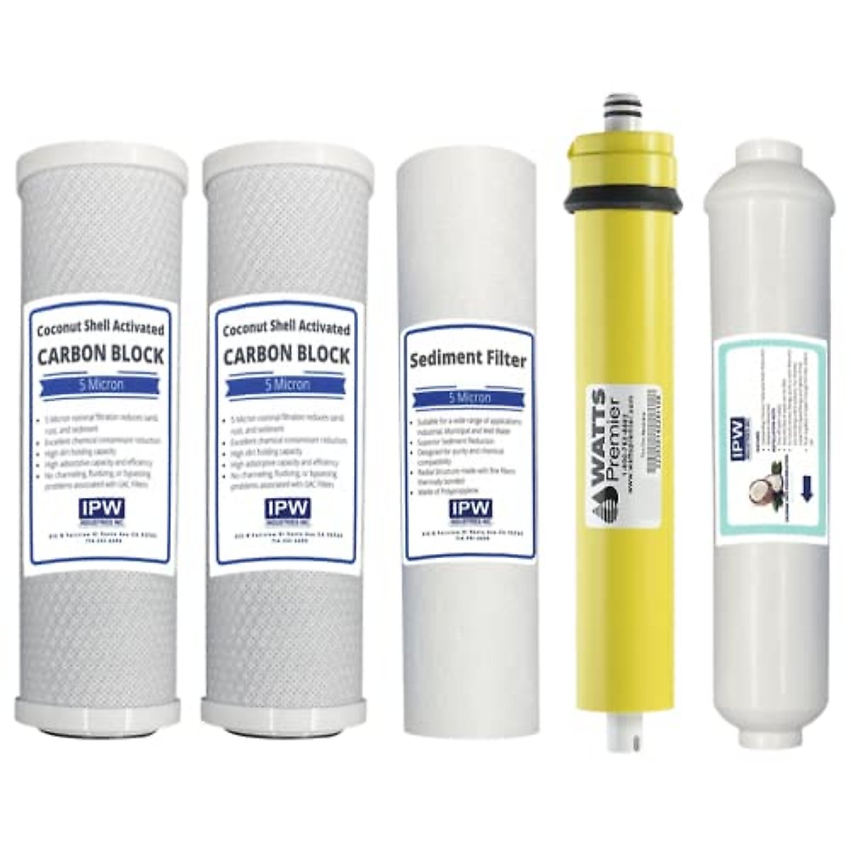 Watts Replacement Water Filters for WP5-50 Reverse Osmosis System w/ 50 GPD Membrane 560018