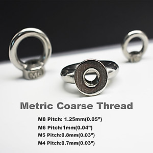 Floyutin 10 Pcs M8 Stainless Lifting Eye Nuts Thread Ring Shoulder Metric EyeNuts Fastener