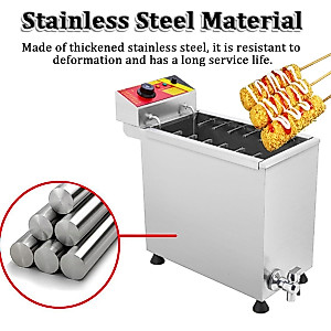 YXCUSAM Cheese Hot Dog Stick Machine Stainless Steel,Temperature Adjustable,Automatic Corn Dog Deep Fryer for Home Kitchen