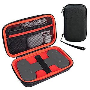 XORDING® Carrying Case Compatible with Backbone One, Nylon Hard Shell, Large Protective Carrying Case, with a Wristband, Keychain and net Pocket for Accessories (Black/Red)