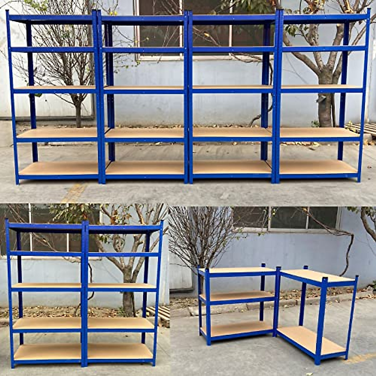 Yunlai 5 Tier Shelving for Garages and Sheds with MDF Boards 1653lb Load Capacity Racking Storage Shelving Unit Plug-in System Shelving Units for Storage Garage Shelving Units (59"x27.6"x11.8")