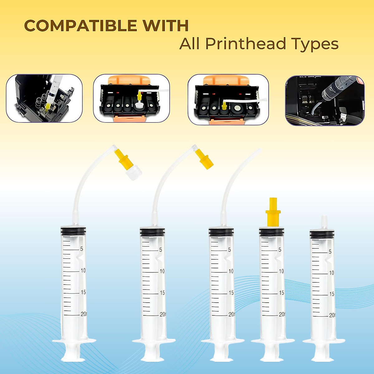NGOODIEZ Printhead Cleaning Kit for Any DTF Printer/DTG Printer - Universal Printhead Cleaner Kit for Printer Nozzle - Printer Cleaning Kit for Direct Transfer Film Printers (100mL Solution)