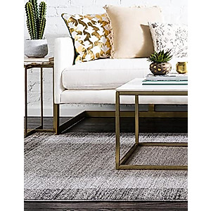 Rugs.com Angelica Collection Rug – 9' x 12' Light Gray Medium Rug Perfect for Living Rooms, Large Dining Rooms, Open Floorplans