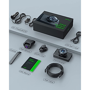 4K Dash Cam WiFi GPS - Front and Rear Dual Dash Camera for Cars, 3" IPS Touchscreen, Sony Sensor, Super Night Vision, Parking Mode, Support 256GB Max, Surfola SD810