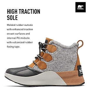 Sorel Youth Unisex Youth Out N About Classic Waterproof Boots - Camel Brown, Black - Size 2