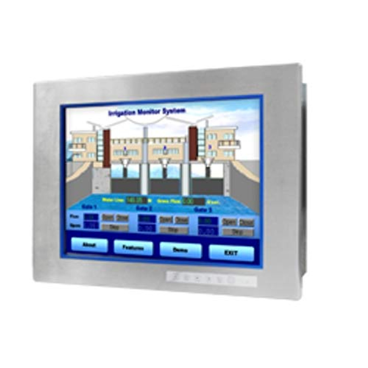 (DMC Taiwan) 15" Stainless Steel XGA Industrial Monitor with Resistive Touchscreen