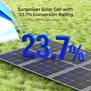 Renogy 400W Portable Solar Panel Foldable Monocrystalline Solar Blanket, Huge Power Solar Panel, Sunpower Solar Cells 23.7% High Efficiency for Power Station Outdoor Camping RV Solar Generator