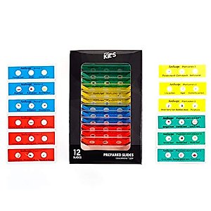 AmScope - 36pc Kids Prepared Microscope Slide Set of Color-Coded Zoological and Botanical Prepared Specimen Slides -PS-P12X3-A