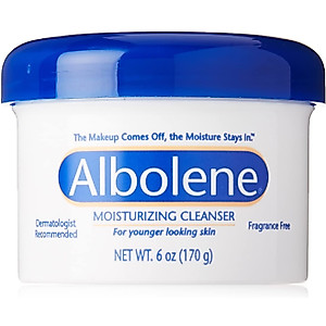 Albolene Face Moisturizer and Makeup Remover, Facial Cleanser and Cleansing Balm, Fragrance Free Cream, 6 oz