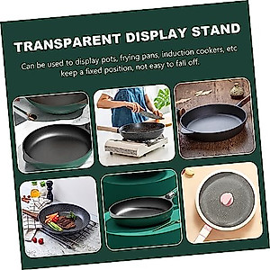 ULTECHNOVO 1pc Pot Display Rack Acrylic Display Shelf Retail Shop Display Stand Cooking Pot Organizer Induction Cooker Holder Frying Pan Display Rack Storage Rack for Cooking Pot Acrylic Wok