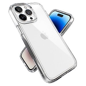 Speck Clear iPhone 14 Pro Max Case - Drop Protection with Scratch Resistant Dual Layer Slim Phone Case for 6.7 Inch iPhones 14 Pro Max - Anti-Yellowing & Anti-Fade Case - GemShell