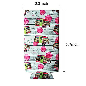 HaiMay 10 Pieces Slim Beer Can Sleeves /Cooler Covers Fit for 12oz Slim Energy Drink Beer Cans, Fashion Styles