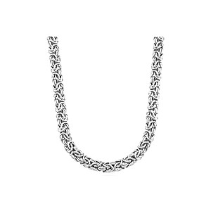 Miabella 925 Sterling Silver Italian Byzantine Necklace for Women, Handmade in Italy (Length 18 Inches (Small))